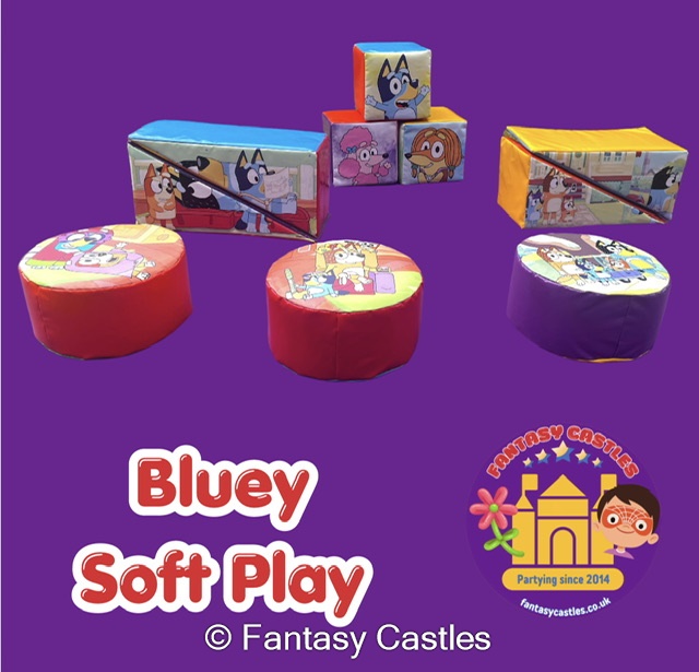 Bluey Bouncy Castle and Deluxe Soft Play Package in Telford