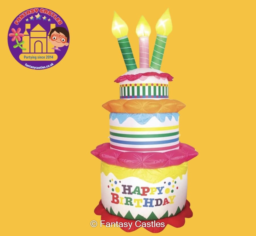Giant inflatable birthday cake - Bouncy Castle Hire, Soft Play Hire ...
