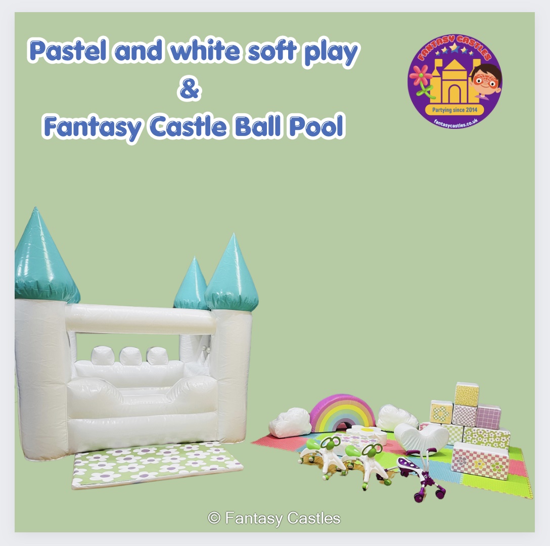Introducing Our Enchanting Pastel and White Soft Play with 'Fantasy Castle' Ball Pool - Bouncy ...