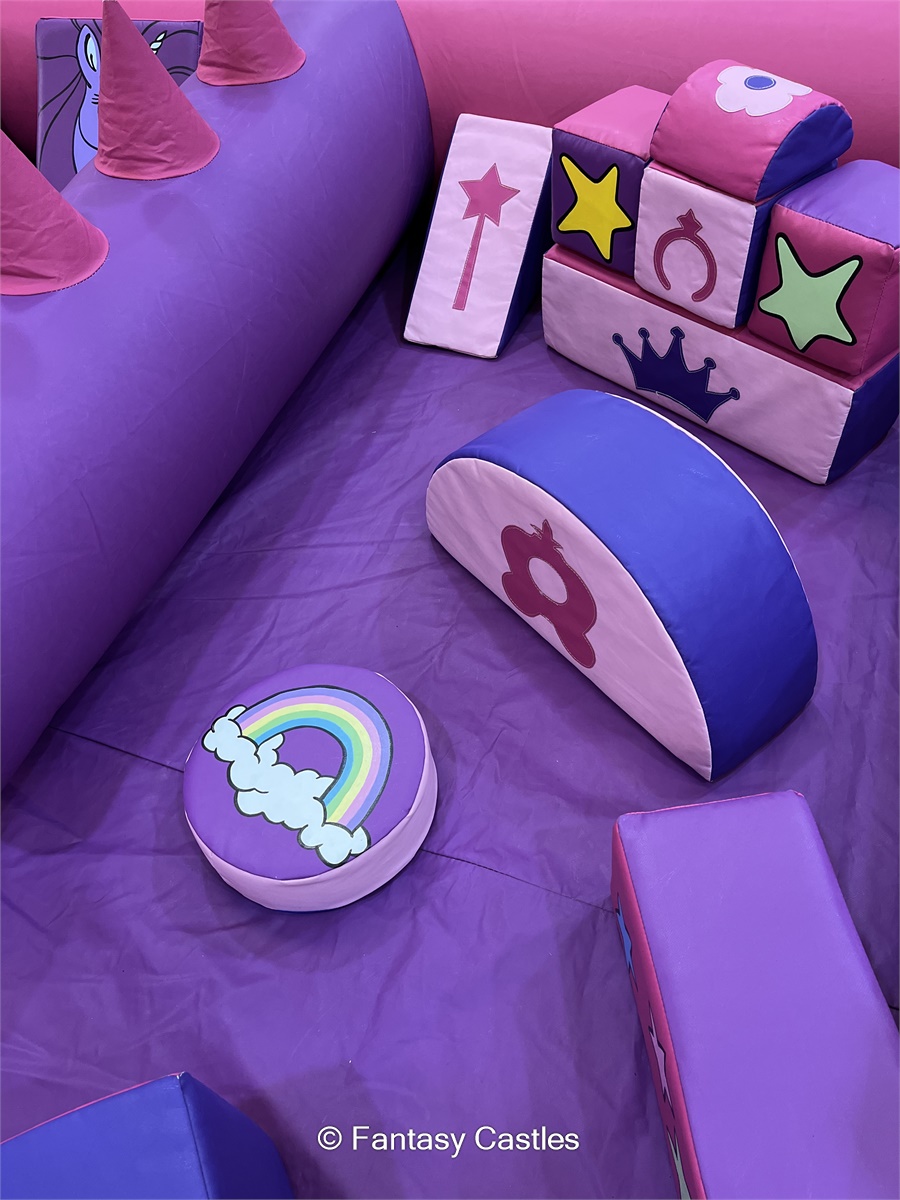Pink & Purple Soft Play Surround with Unicorn Soft Play - Bouncy Castle Hire, Soft Play Hire ...